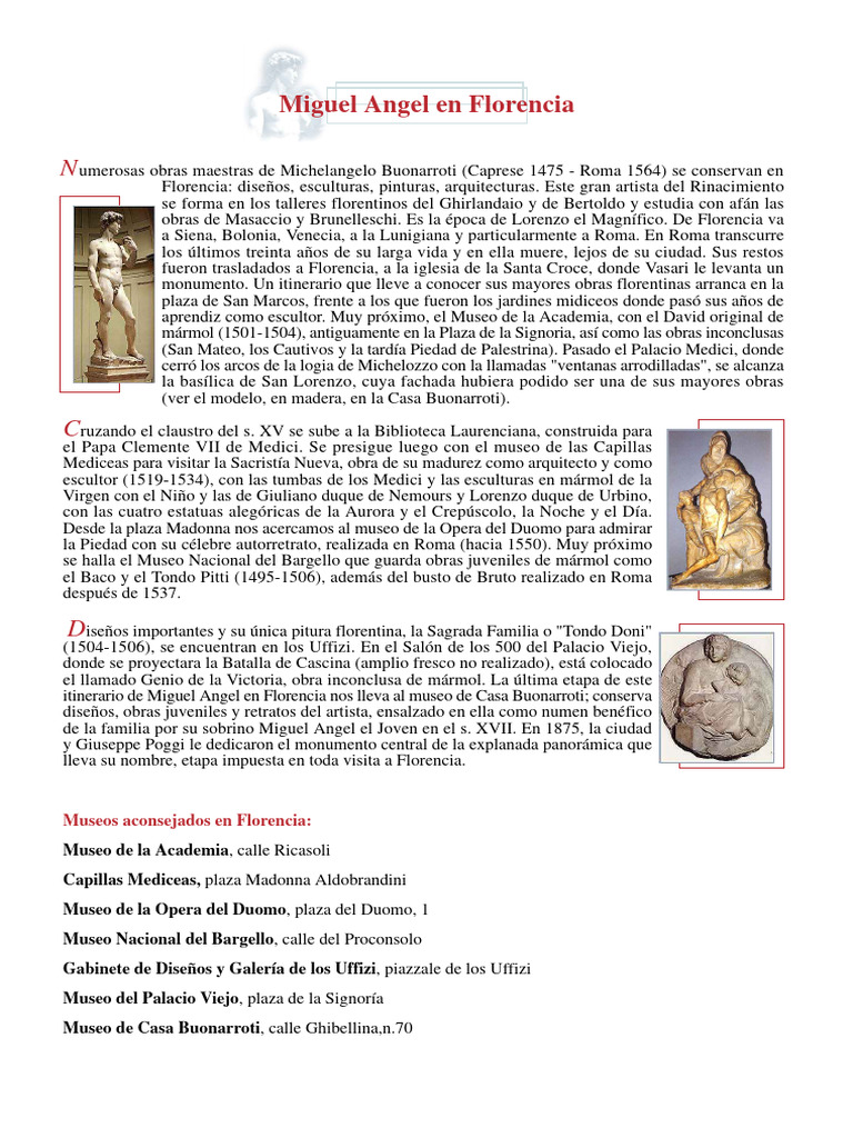 Miguel Angel | PDF | Miguel Ángel | Florencia