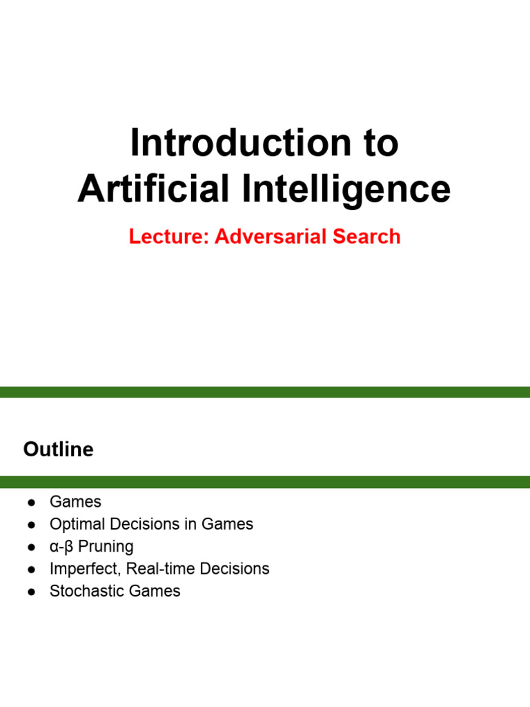AI Lec07 Adversarial Search | PDF | Mathematical Optimization | Applied Mathematics