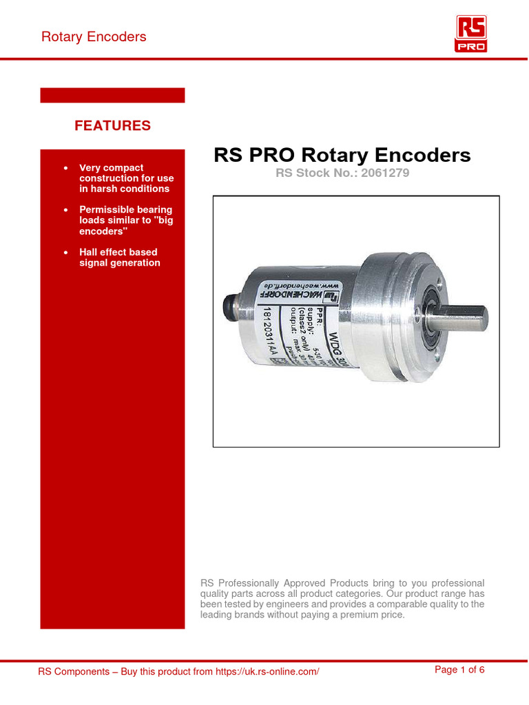 RS PRO Rotary Encoders: Features | Download Free PDF | Electric Power ...