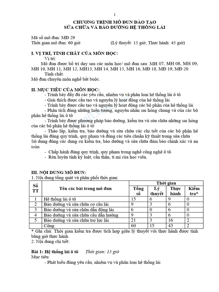 GT Bao Duong Sua Chua He Thong Lai 6877 | PDF