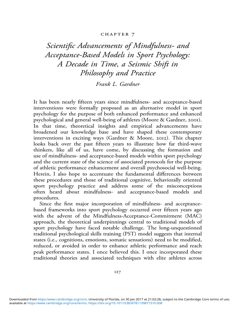 Scientific Advancements of Mindfulness and Acceptancebased Model | PDF ...