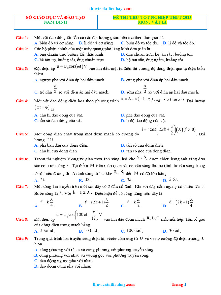 de-thi-thu-2023-vat-li-so-gd-nam-dinh | PDF
