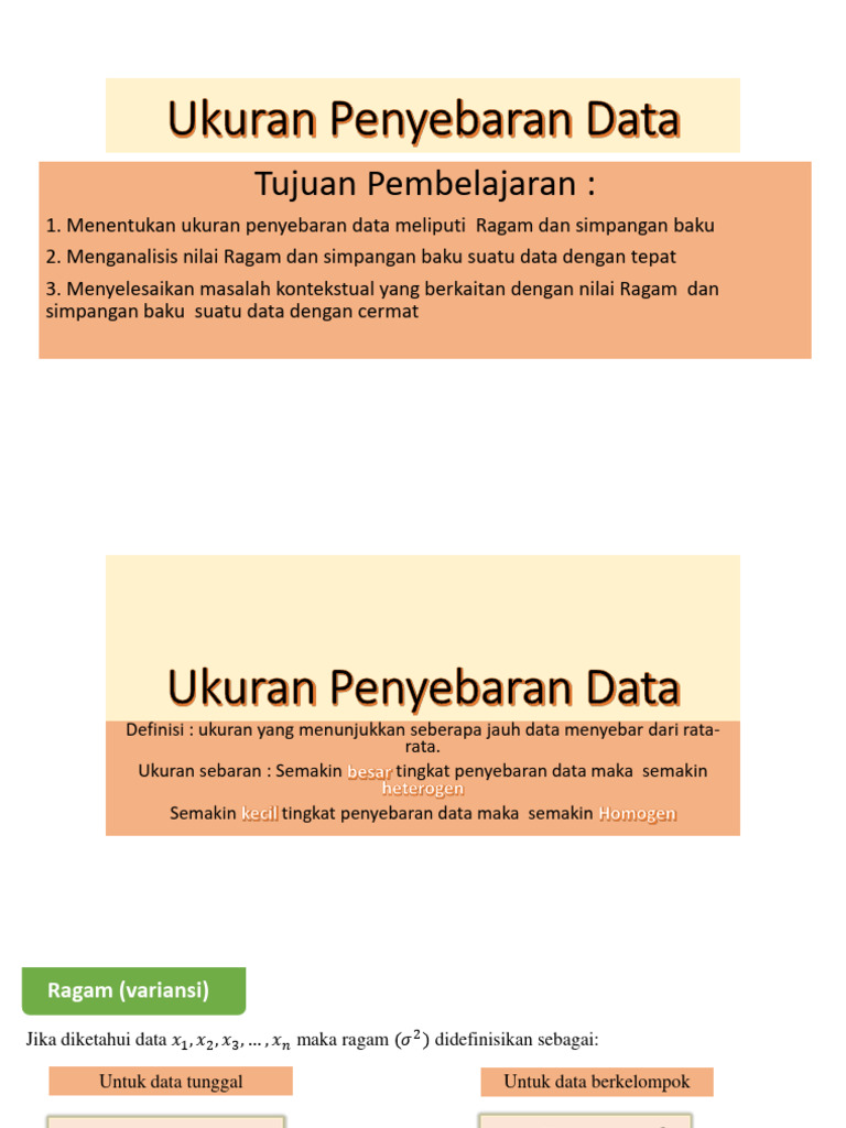 Ukuran Penyebaran Data Tunggal | PDF