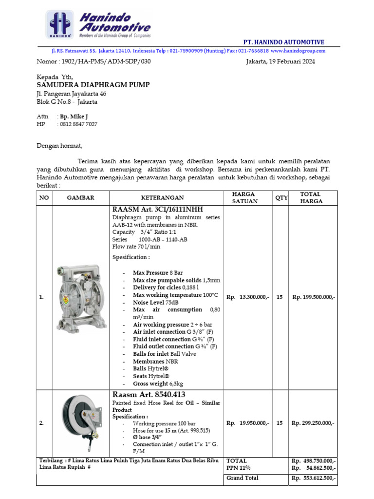 030 - Samudra Diaphragm Pump Jakarta | PDF