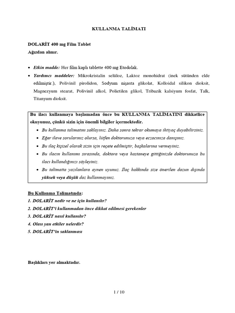 Dolarit 400 MG KT | PDF