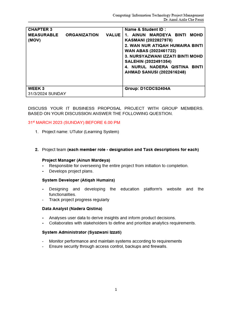 UTutor: Enhancing Project Management Value | PDF | Usability | Teachers