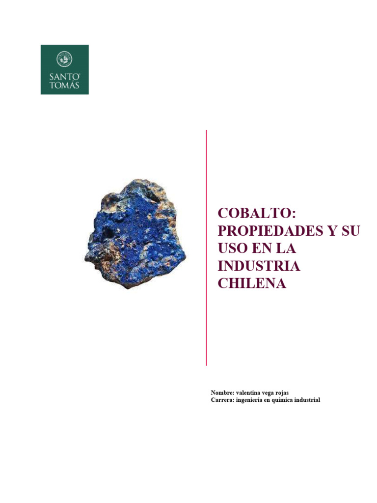 Cobalto: Propiedades y Usos en Chile | PDF | Cobalto | Cobre