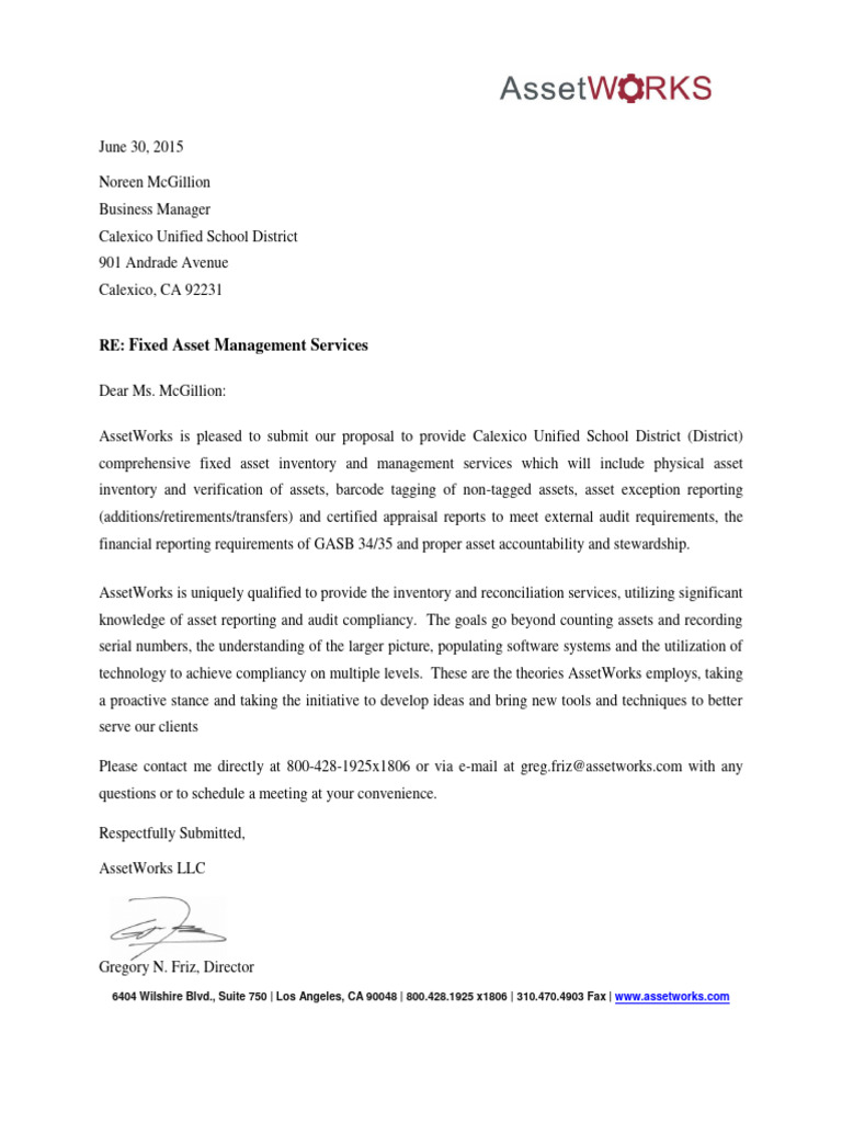 Fixed Asset Management Proposal for Schools | PDF | Real Estate ...