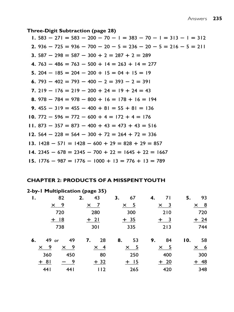 Answers | PDF | Mathematical Notation | Numbers
