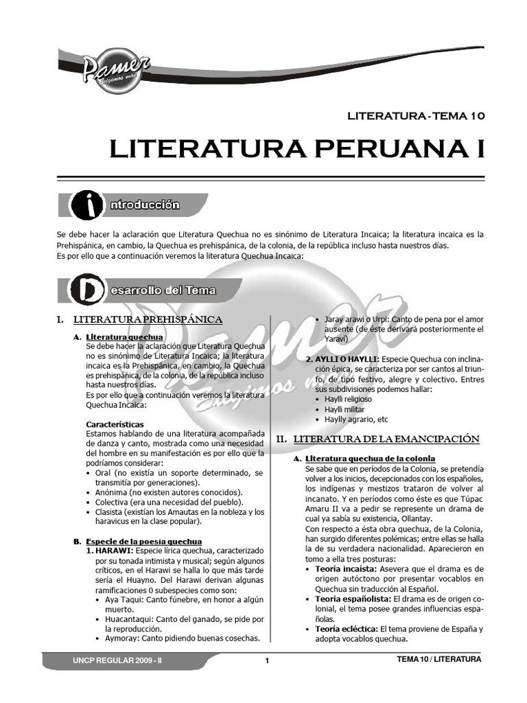Lit Sem10 | PDF | Imperio Inca