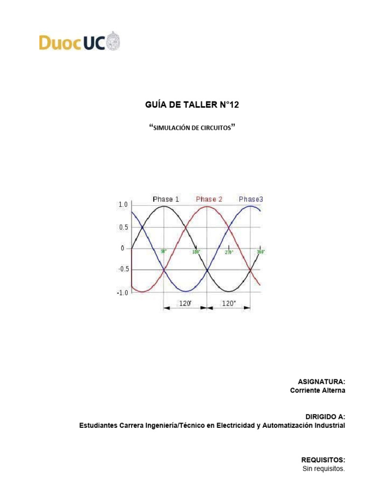 Guia - Taller - N12 - Simulacion - de - Circuitos Corregida2 | PDF | Corriente eléctrica | Red ...