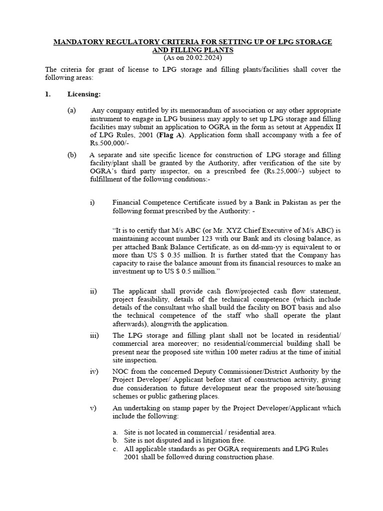 LPG Storage and Filling Plant Licensing | PDF | Liquefied Petroleum Gas ...