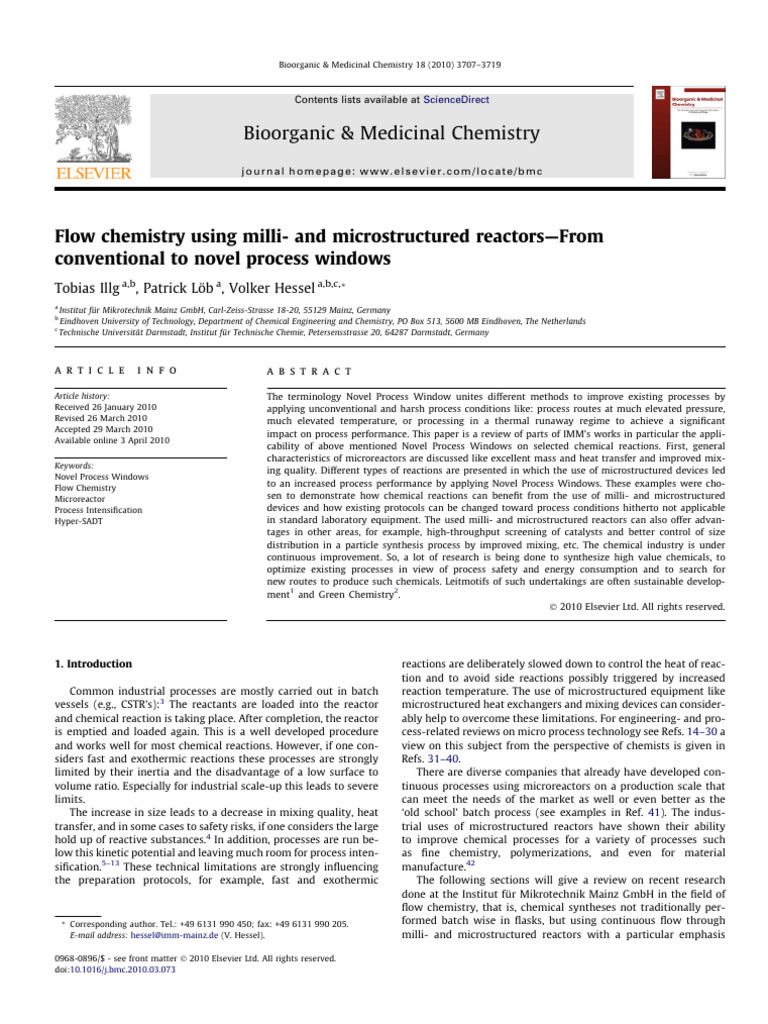 2010 - Flow Chemistry Using Milli and Microstruc | PDF | Chemical ...