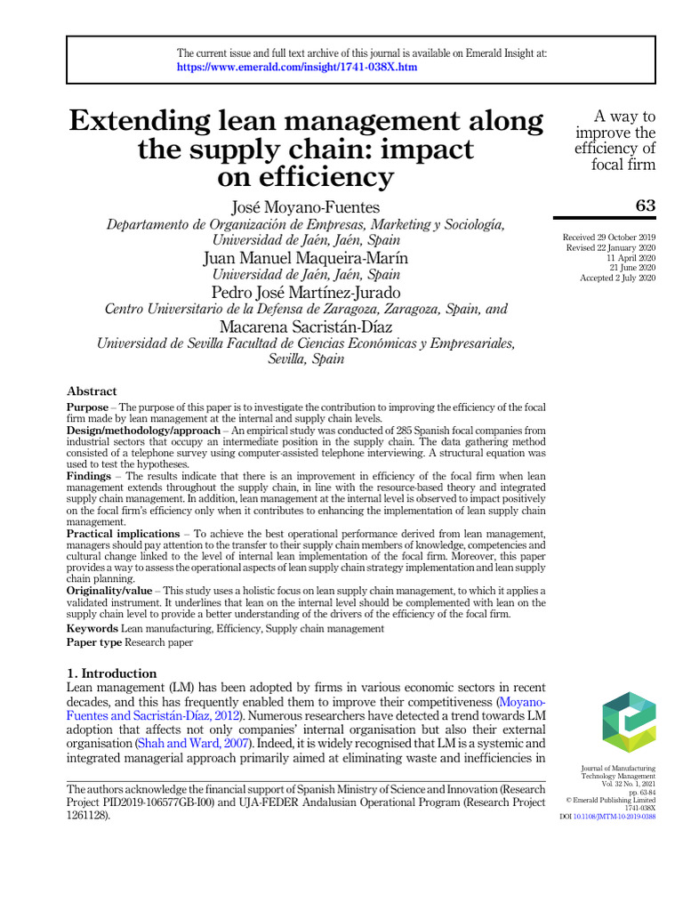 Extending Lean Management Along | PDF | Supply Chain | Lean Manufacturing