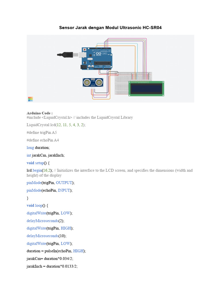 Sensor Jarak Dengan Modul Ultrasonic | PDF | Computers | Technology & Engineering