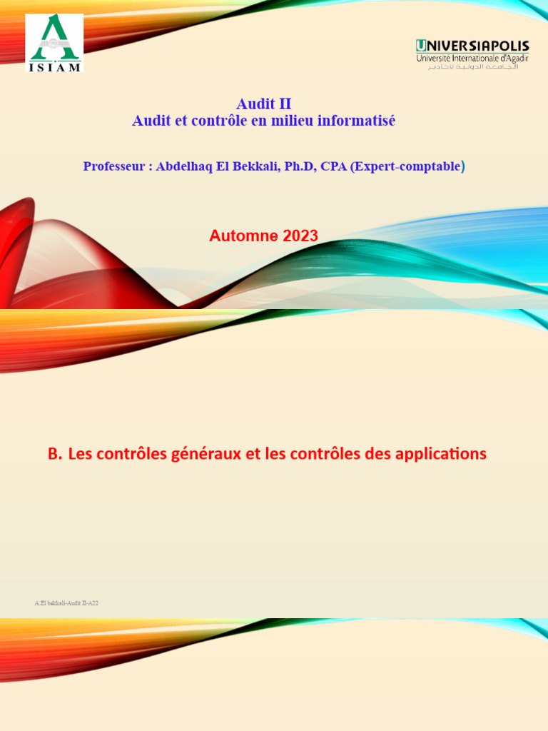 Notes de Cours-Audit II - S2 | PDF | Programme informatique | Programmation