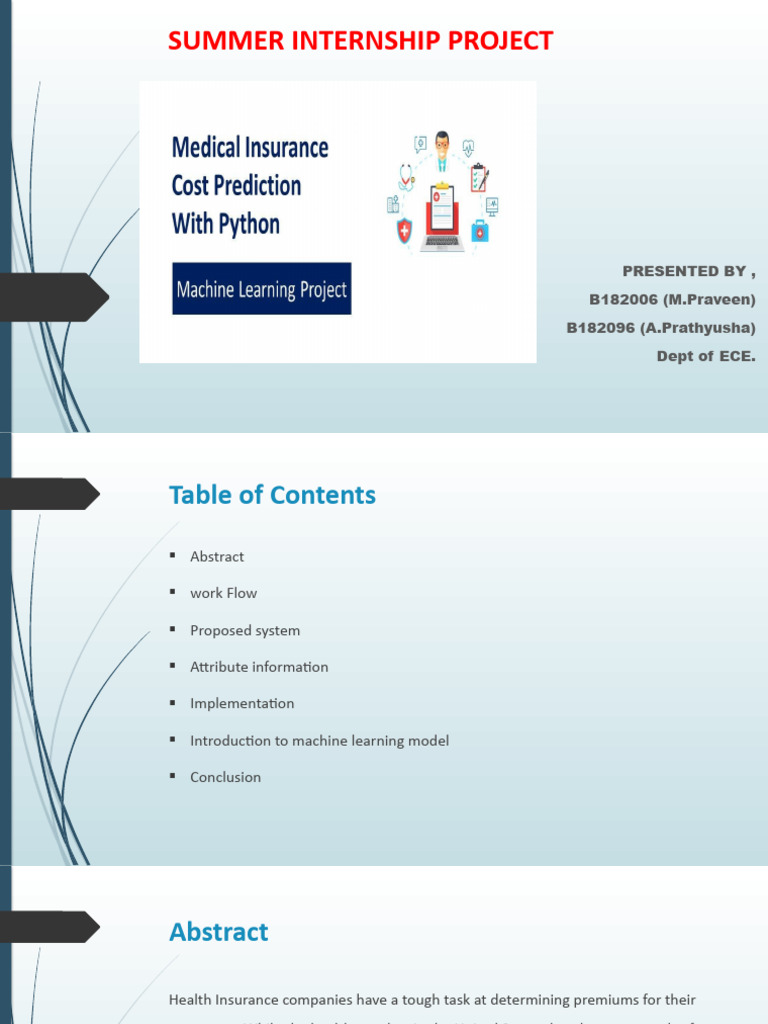 Medical Insurance Cost Prediction | PDF | Machine Learning | Linear ...