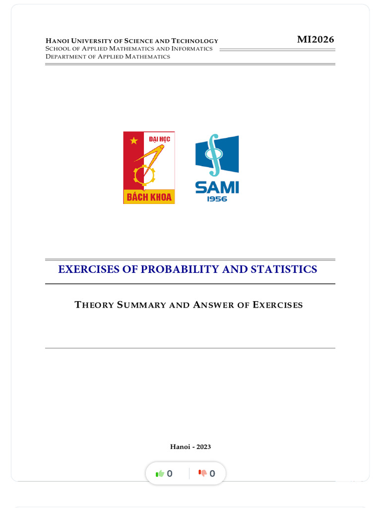 MI 2026 Probs and Statistics Theory and Answer | PDF | Probability Distribution | Probability Theory