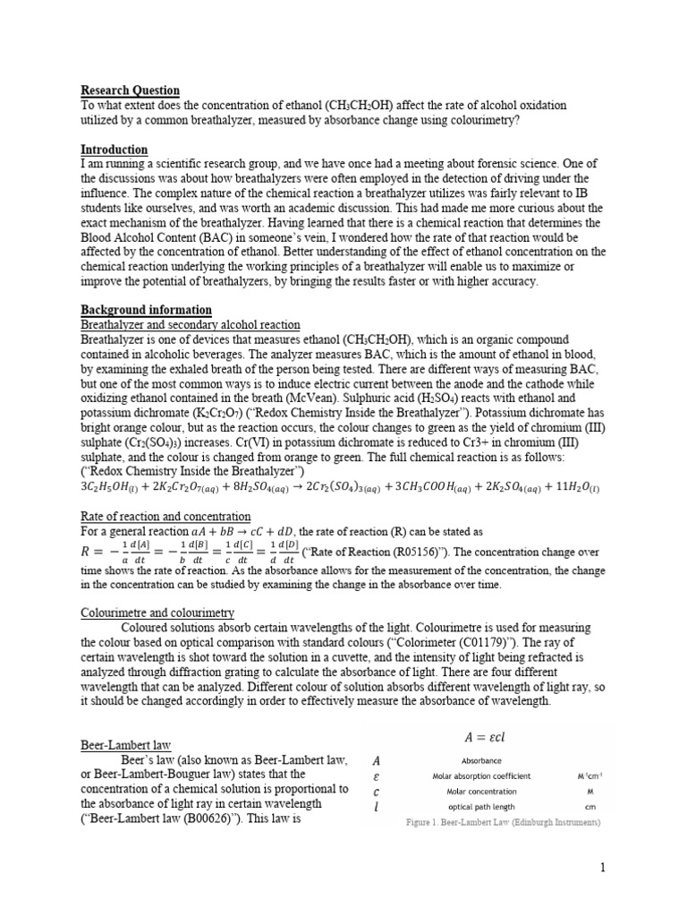 IB Chemistry SL IO Example | PDF | Applied And Interdisciplinary Physics | Physical Chemistry