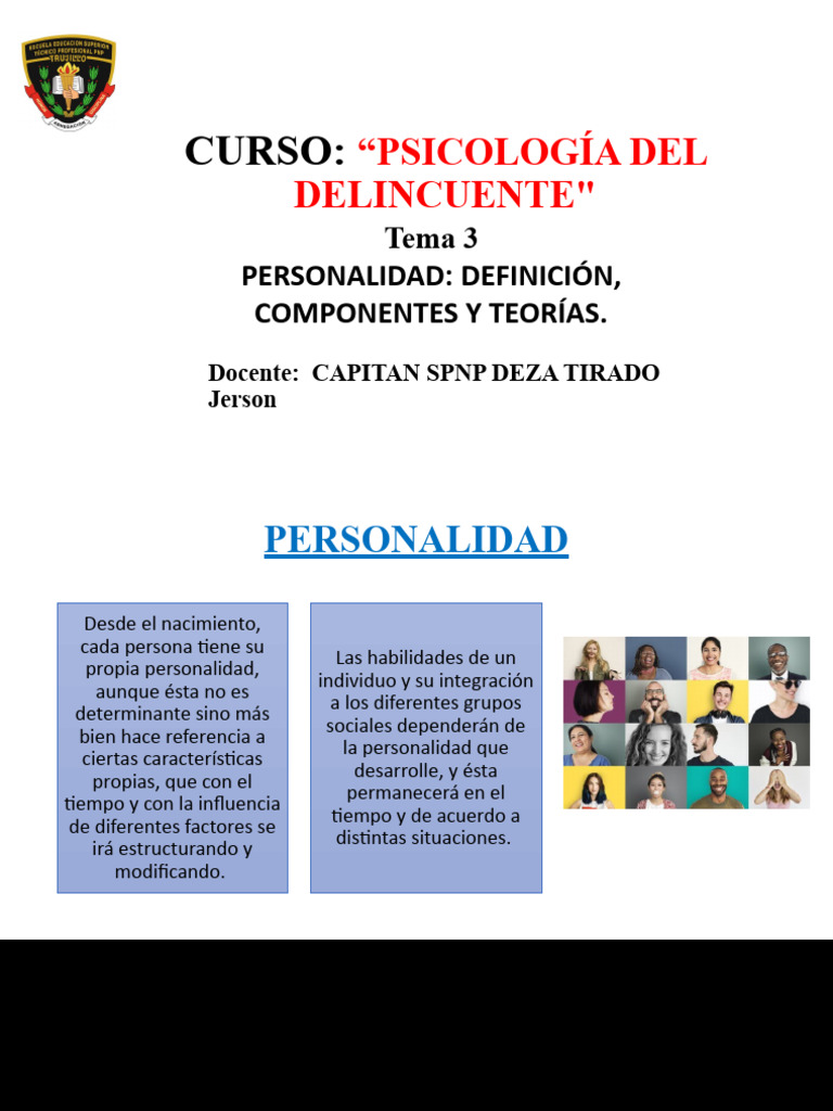SEMANA 3 - Personalidad - Definición, Componentes y Teorías | PDF ...