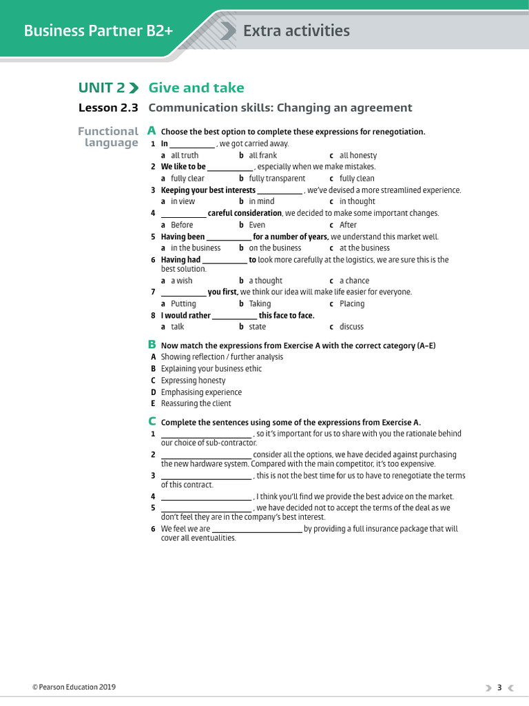 BusPart B2+ ExClassPracWS 2.3 | PDF | Thought