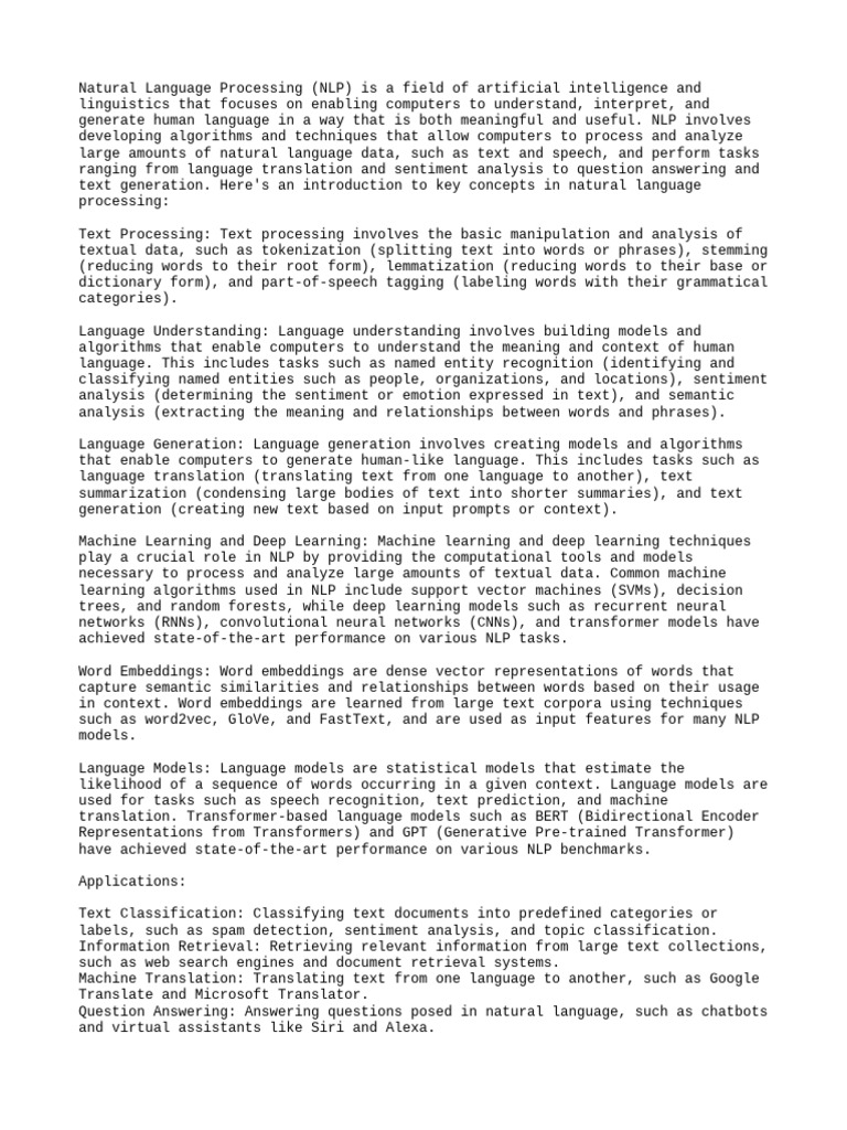 Natural Language Processing | PDF | Deep Learning | Computing