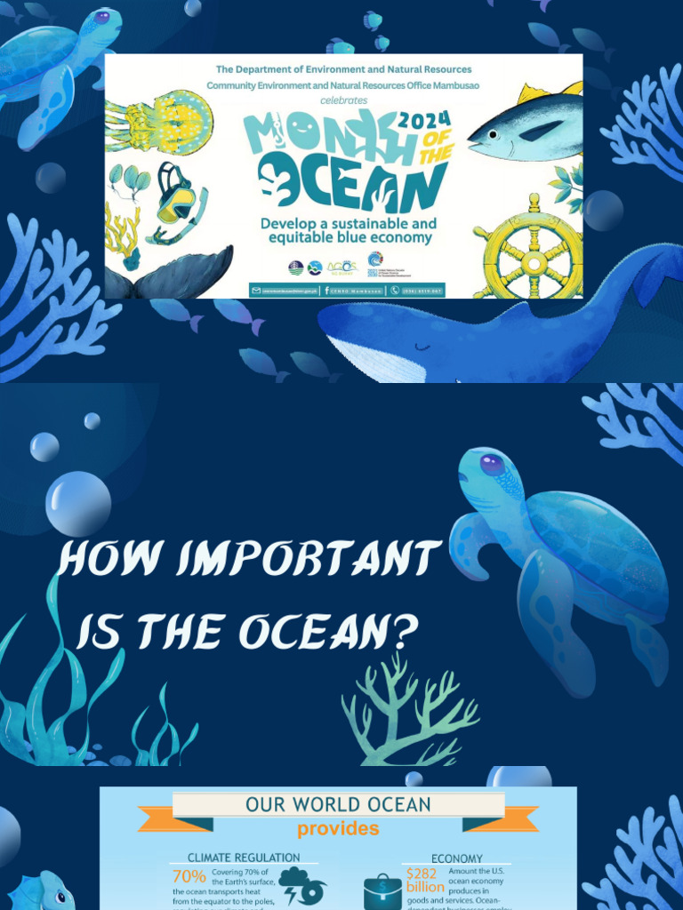 Blue Illustrative Organic Ocean Habitat Presentation | PDF | Oceans | Sea