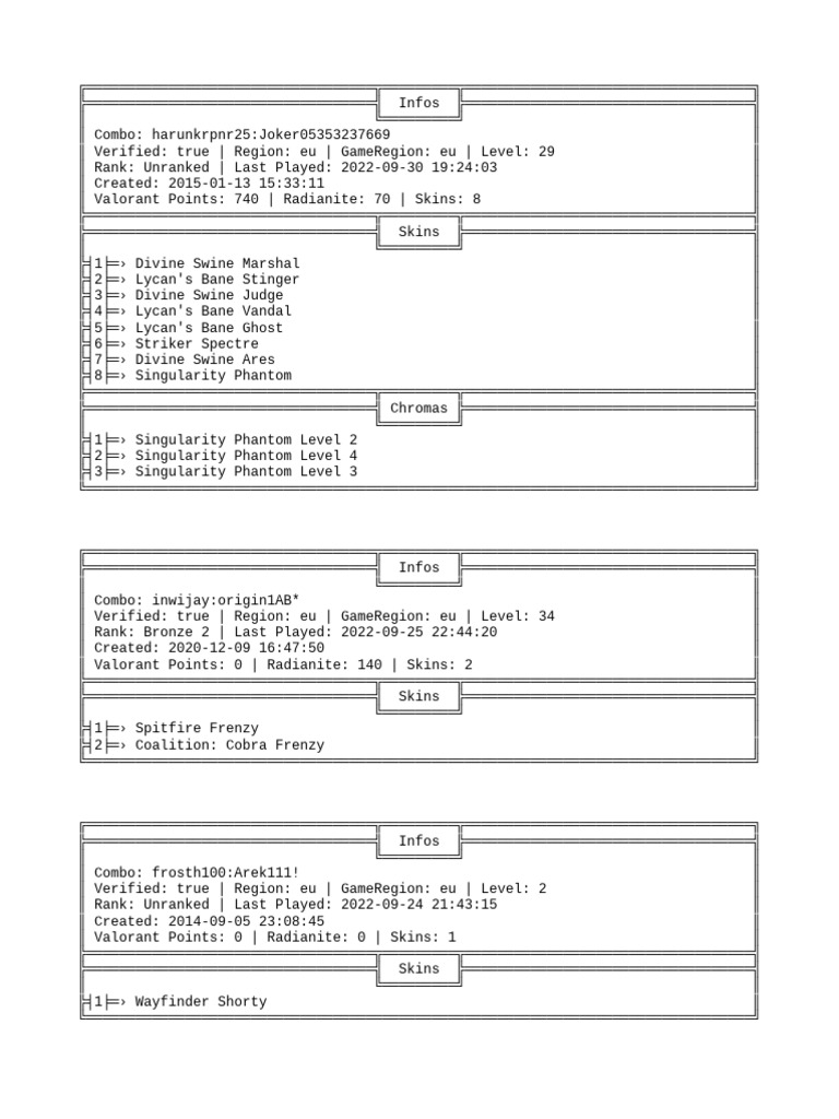 Valorant X100 Valorant Accounts All Skinned Ranked Full Capture | PDF
