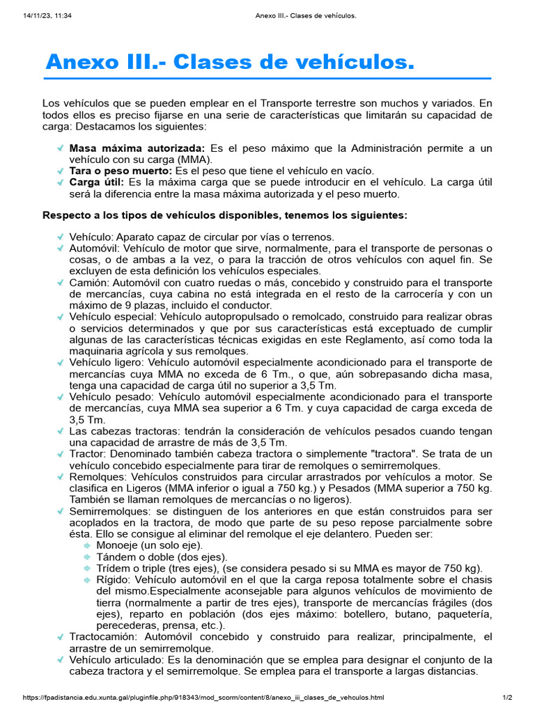 Clases de vehículos de transporte terrestre | PDF | Camión | Eje