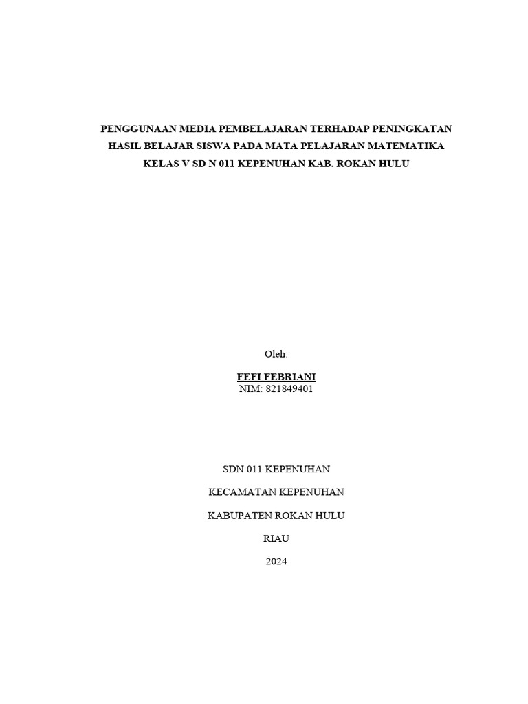 Contoh PTK | PDF | Karier & Perkembangan