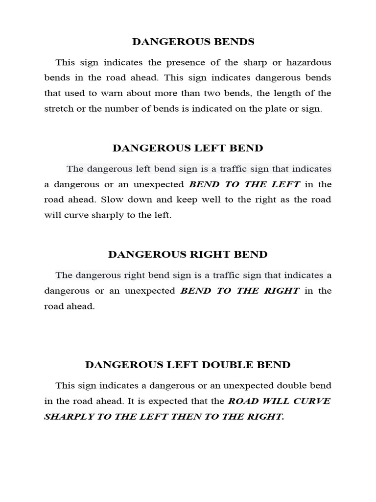 Traffic Sign Description | PDF | Intersection (Road) | Traffic