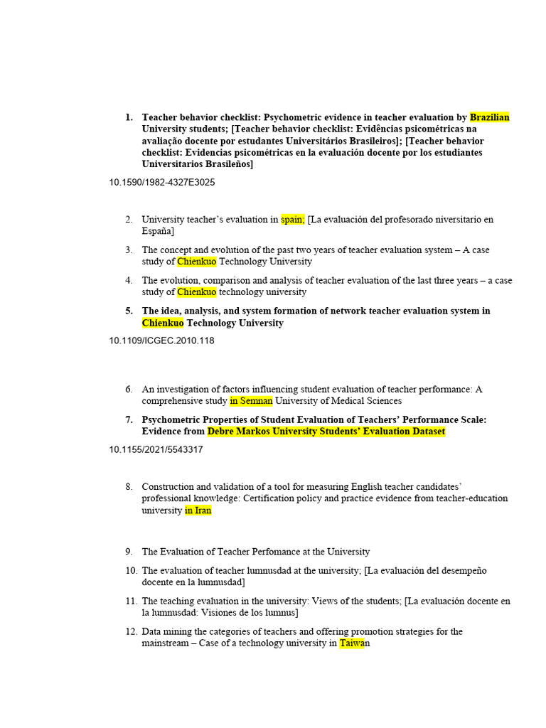 University | PDF | Psychometrics | Evaluation