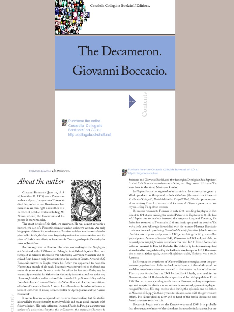 Boccaccio - The Decameron | PDF | Giovanni Boccaccio