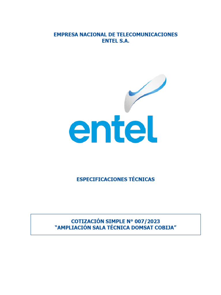 Esp. Tec - Cot - Simple 007 Ampliacion Sala Tecnica Domsat Cobija | PDF ...