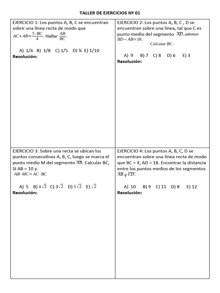 Taller de Ejercicios #01 | PDF