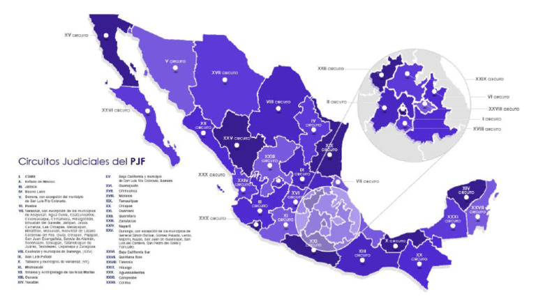 Mapa de circuitos jurídicos en México | PDF