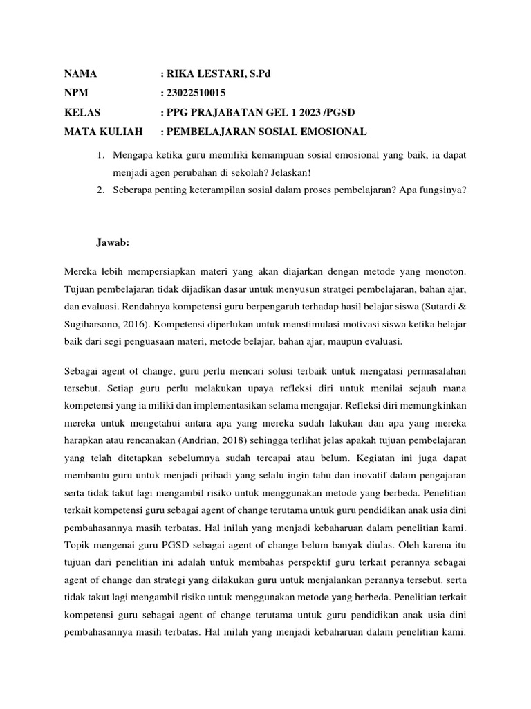 Eksplorasi Konsep - Lk.3 - T.2 - Sosial Emosional - Rika Lestari | PDF