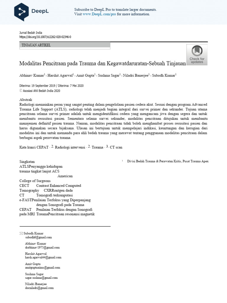 Modalitas Pencitraan dalam Trauma | PDF
