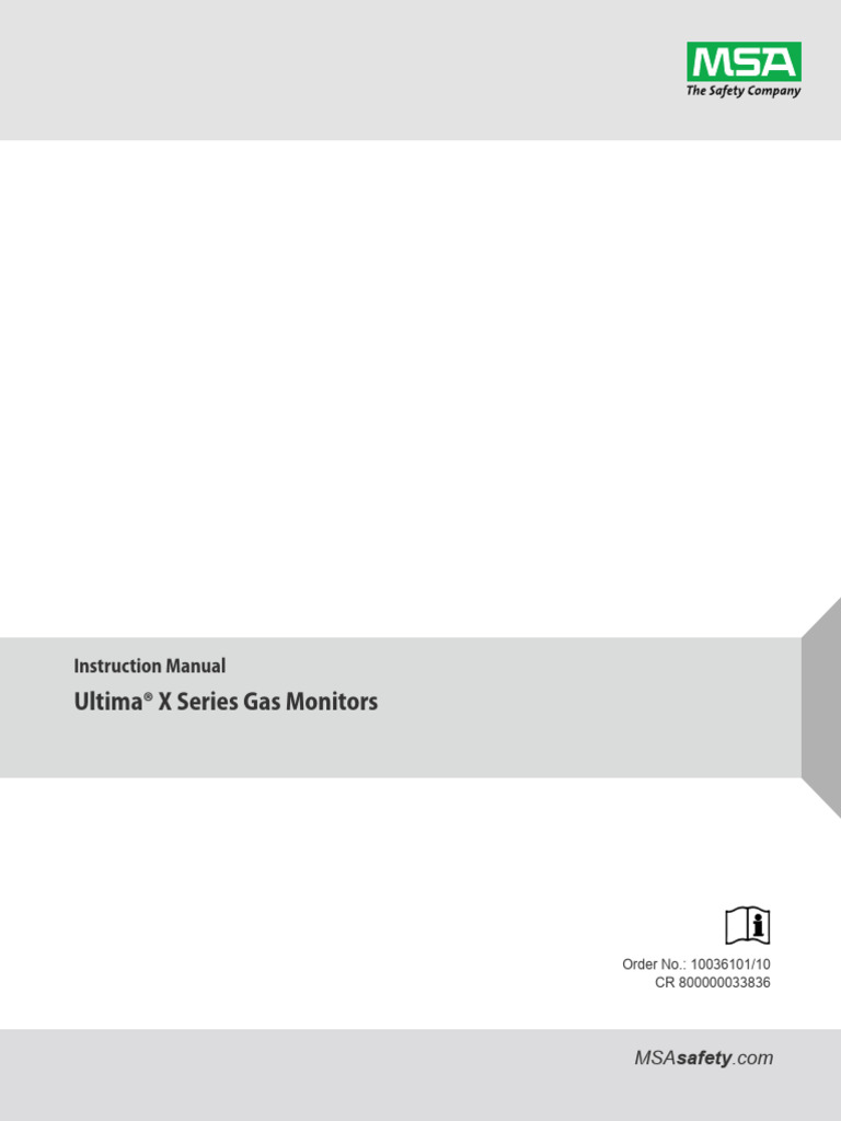Ultima® X Series Gas Monitors: Instruction Manual | PDF ...