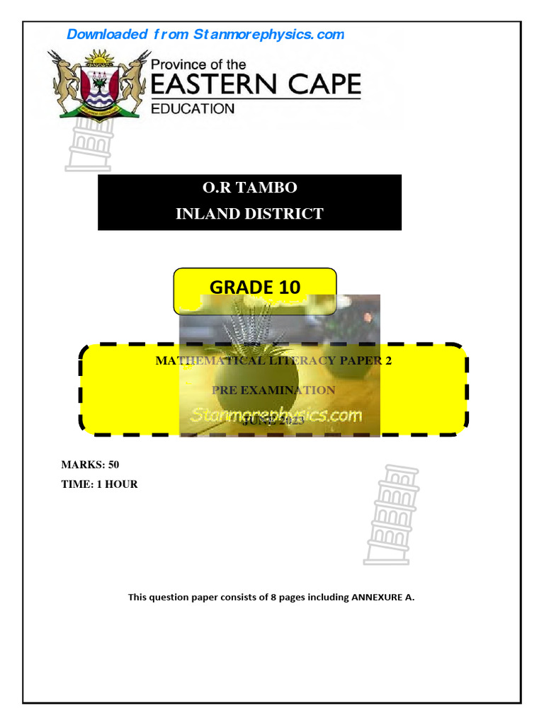 EC Maths Literacy Grade 10 Pre JUNE 2023 P2 and Memo | PDF | Accuracy ...