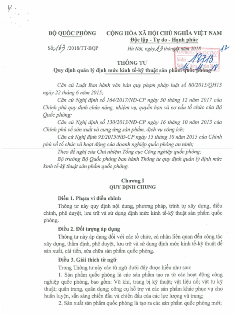 Thong Tu 163.2018 Quy Dinh Quan Ly Dinh Muc KTKT SPQP | PDF