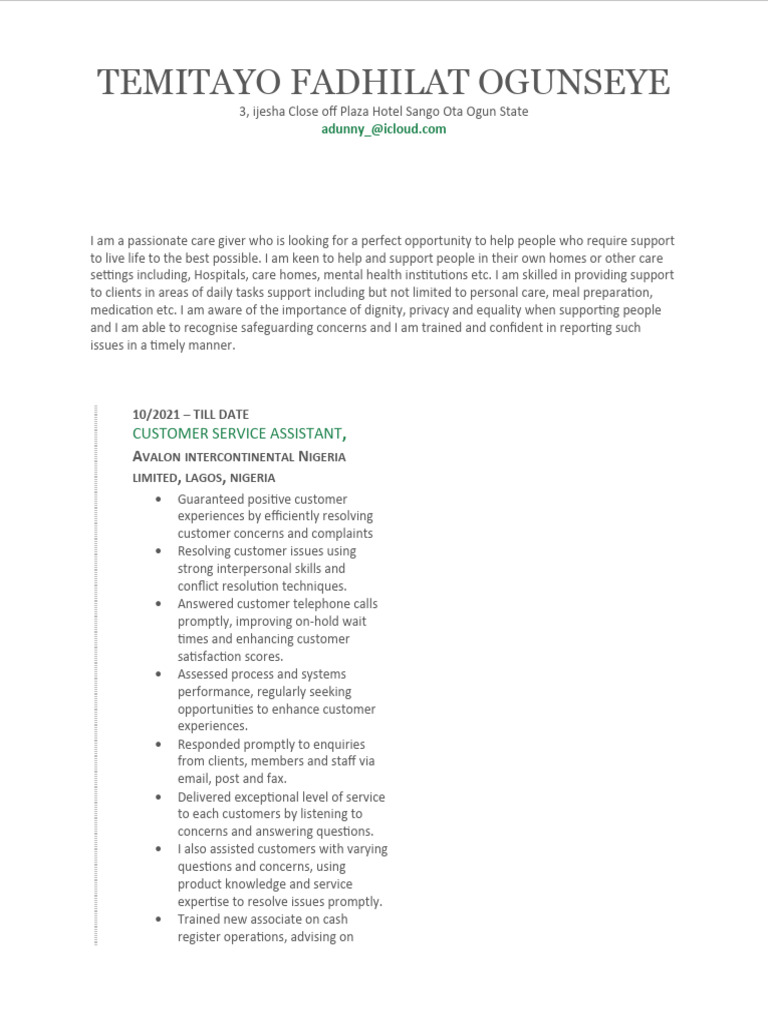 Falilat CV Original Copy1 | PDF | Health Care | Social Programs