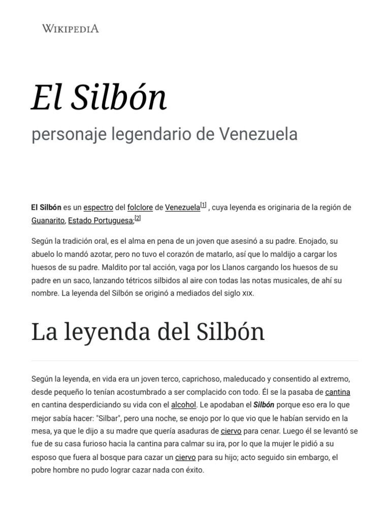 El Silbón - leyenda venezolana | PDF | Criaturas de la fantasía ...