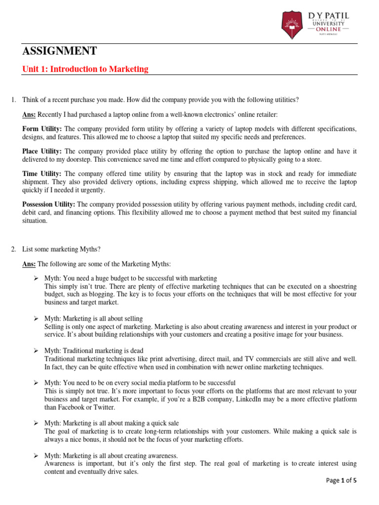 Module 1 - Assignment - PM - Answered | PDF | Marketing | Electric Vehicle