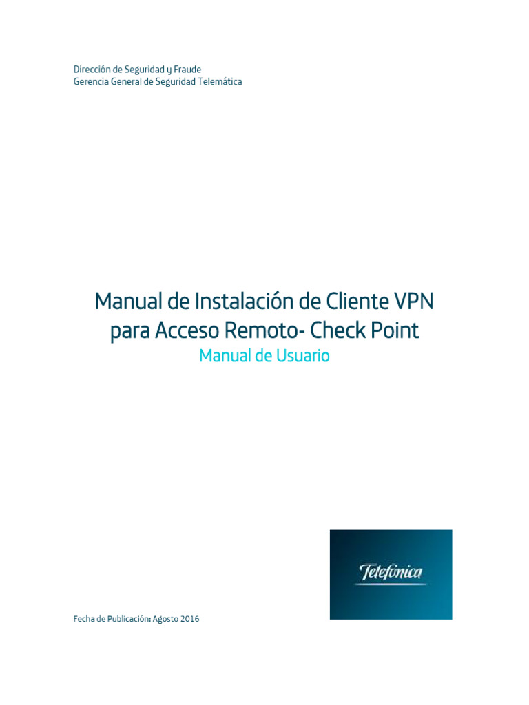 Manual De Instalación De Cliente Vpn Check Point Descargar Gratis