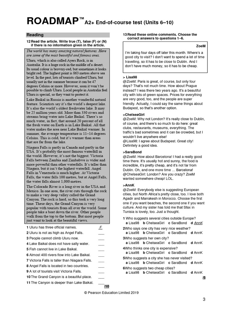 End-Of-course Test (PDF) Reading | PDF | Earth Sciences