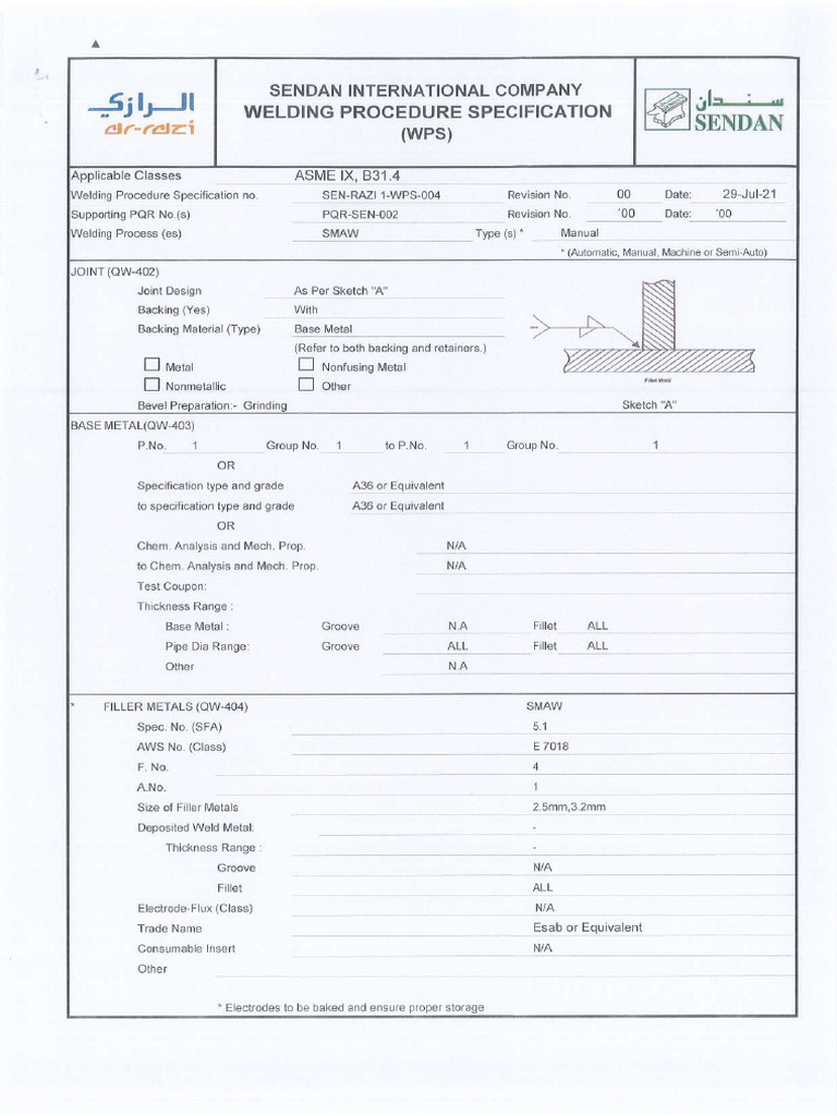 (Approved) Wps 04 SW Smaw (CS) 2 | PDF