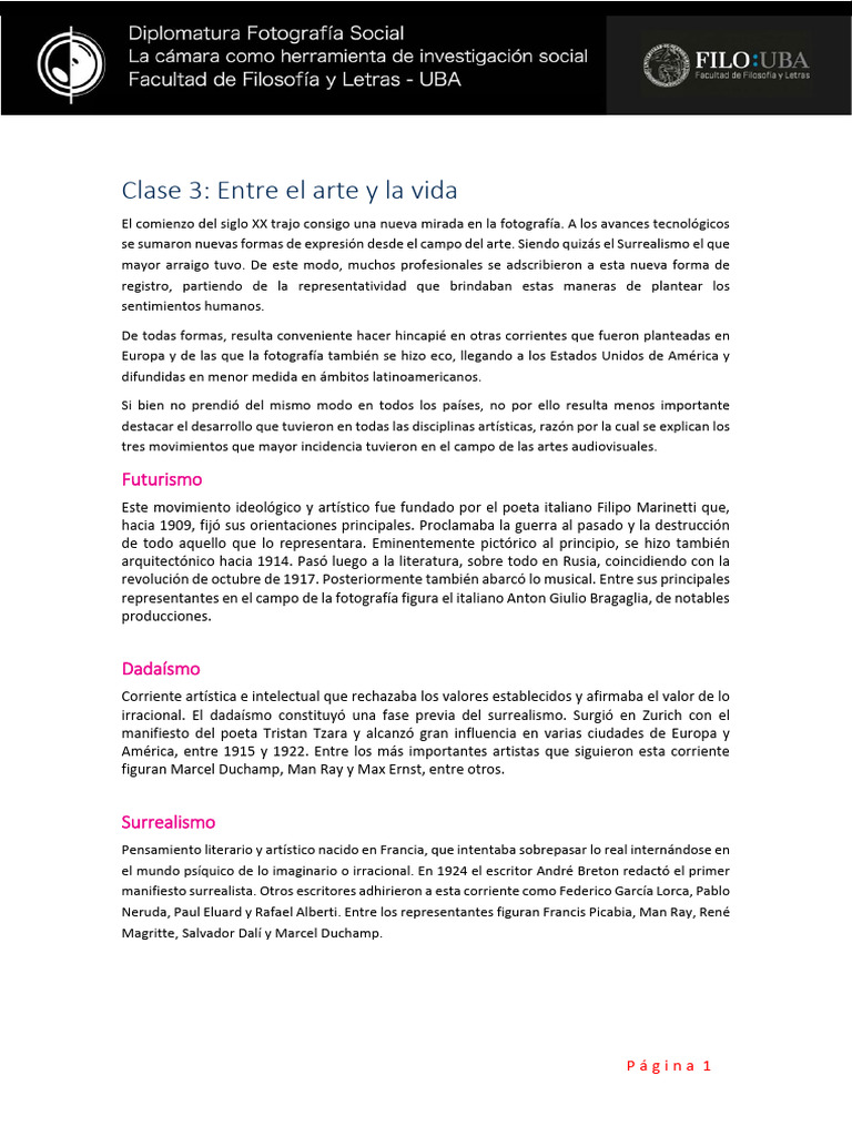 Clase 3. Entre El Arte y La Vida | PDF | Surrealismo | Las artes