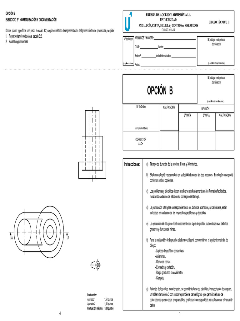 Dibujo T‚cnico II Opci¢n B | PDF