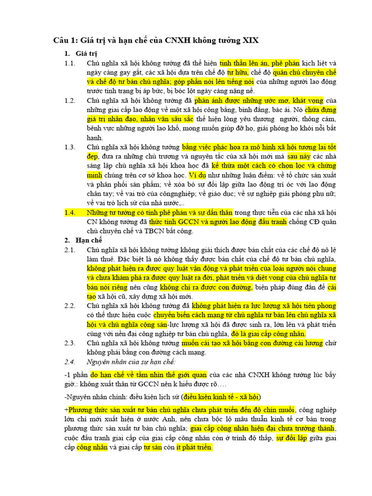 ĐỀ CƯƠNG CNXHKH | PDF